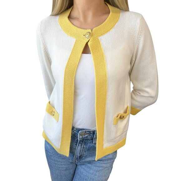 CHANEL | Sweaters | Chanel Vintage 7p Cc Logo Cardigan Sweater Top 36 ...
